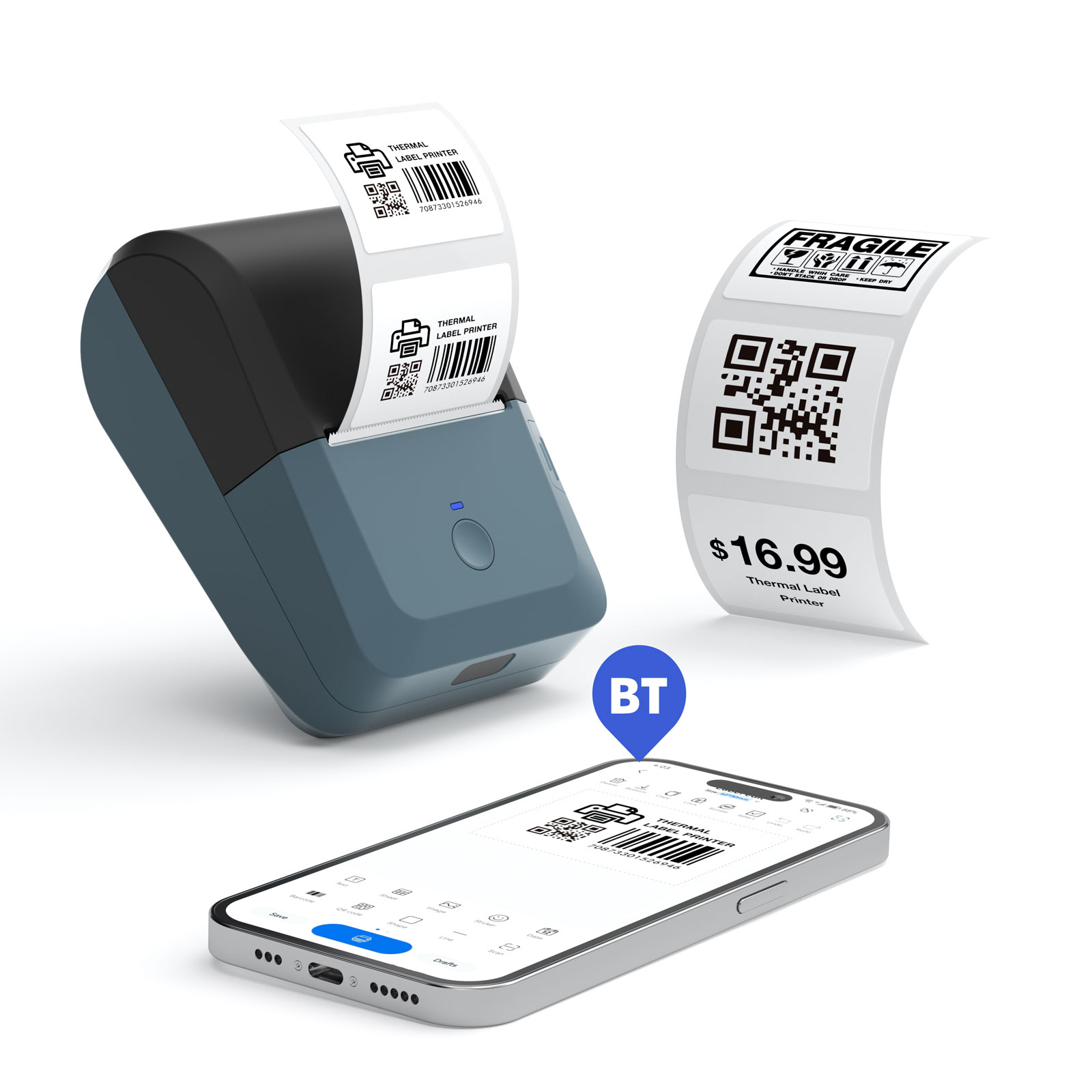 LuckJingle |Portable Thermal Printer| Label Printer